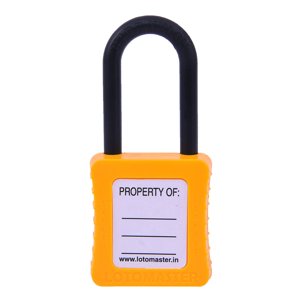 De-Electric Lockout Padlock 38mm Keyed Different Yellow - LOTOMASTER
